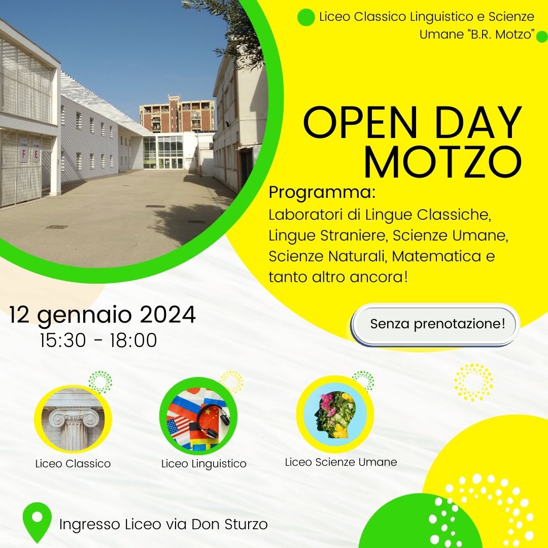 OPEN DAY – 12 gennaio 2024 - Notizie - Liceo Classico Linguistico e ...
